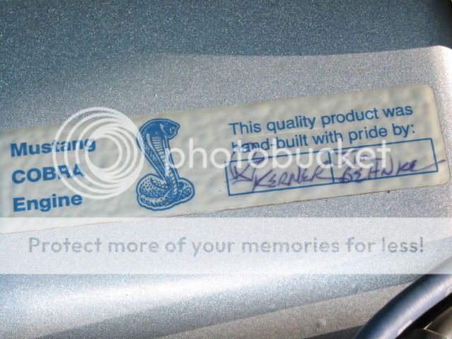 SVT engine build plaques | Ford Mustang Forums